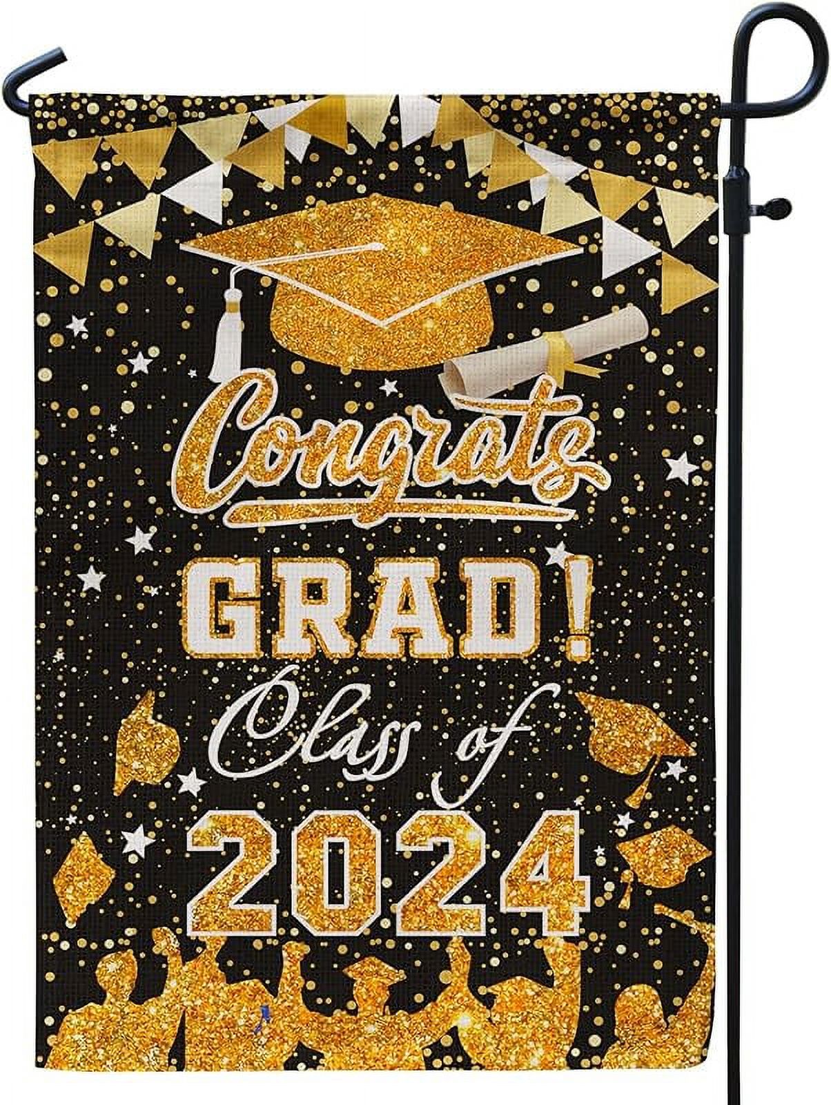 PAMBO Graduation Garden Flag Class of 2024, Blue Congrats Grade Flag ...
