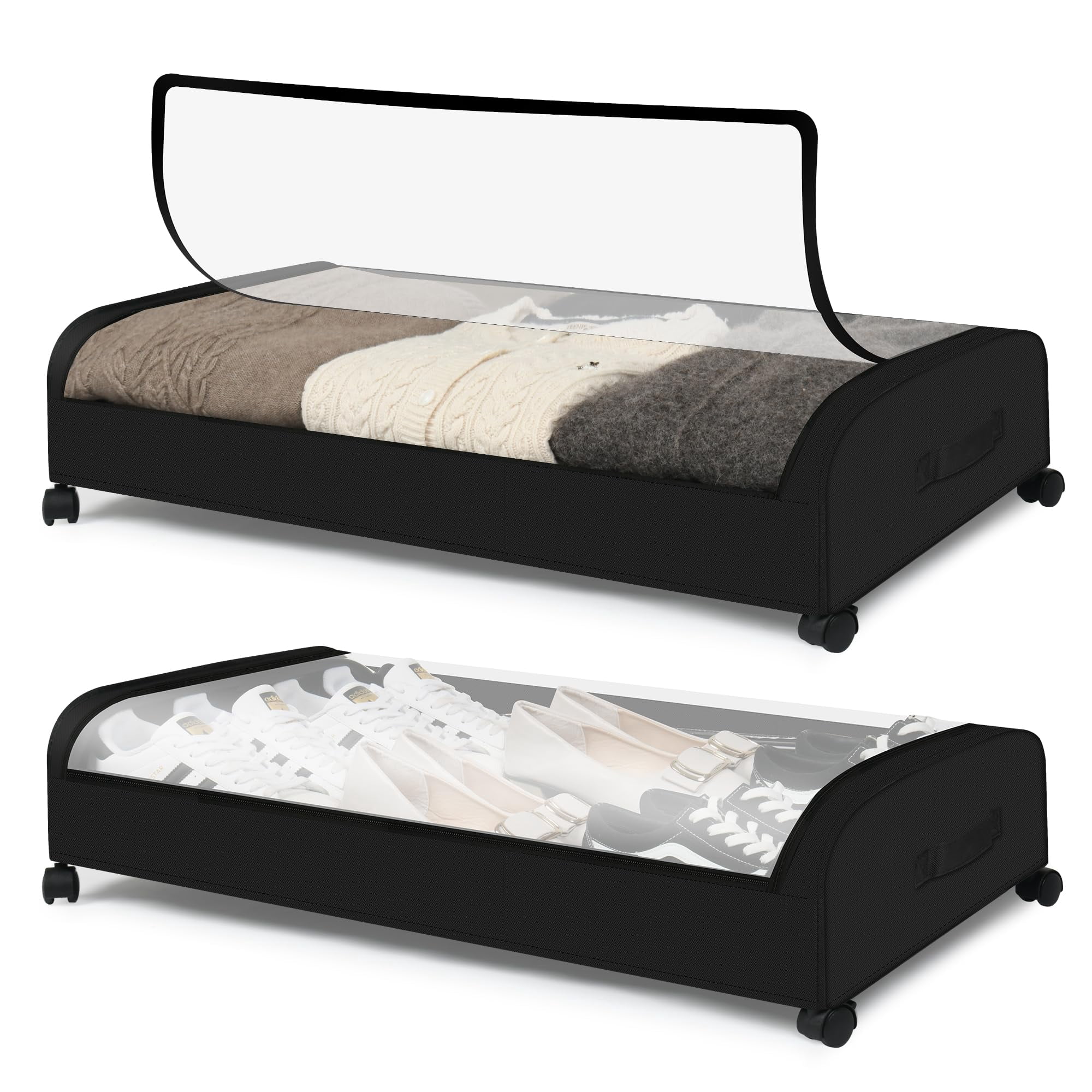 PAMFOIEL Under Bed Storage with Wheels, Underbed Storage Containers ...