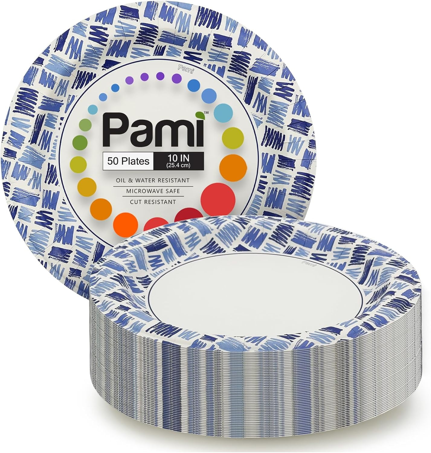 PAMI Heavy Duty 10 Inch Disposable Paper Plates, Recyclable Material ...