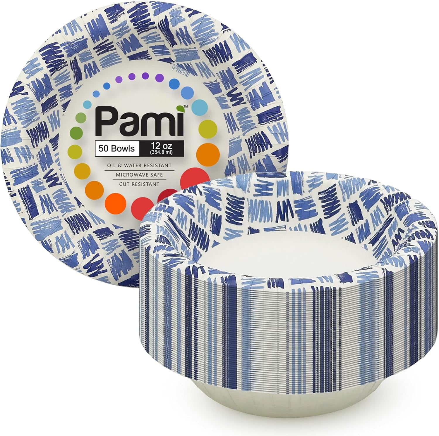 PAMI 12 oz Paper Bowls Heavy Duty Disposable Soup Bowls Microwave Safe ...