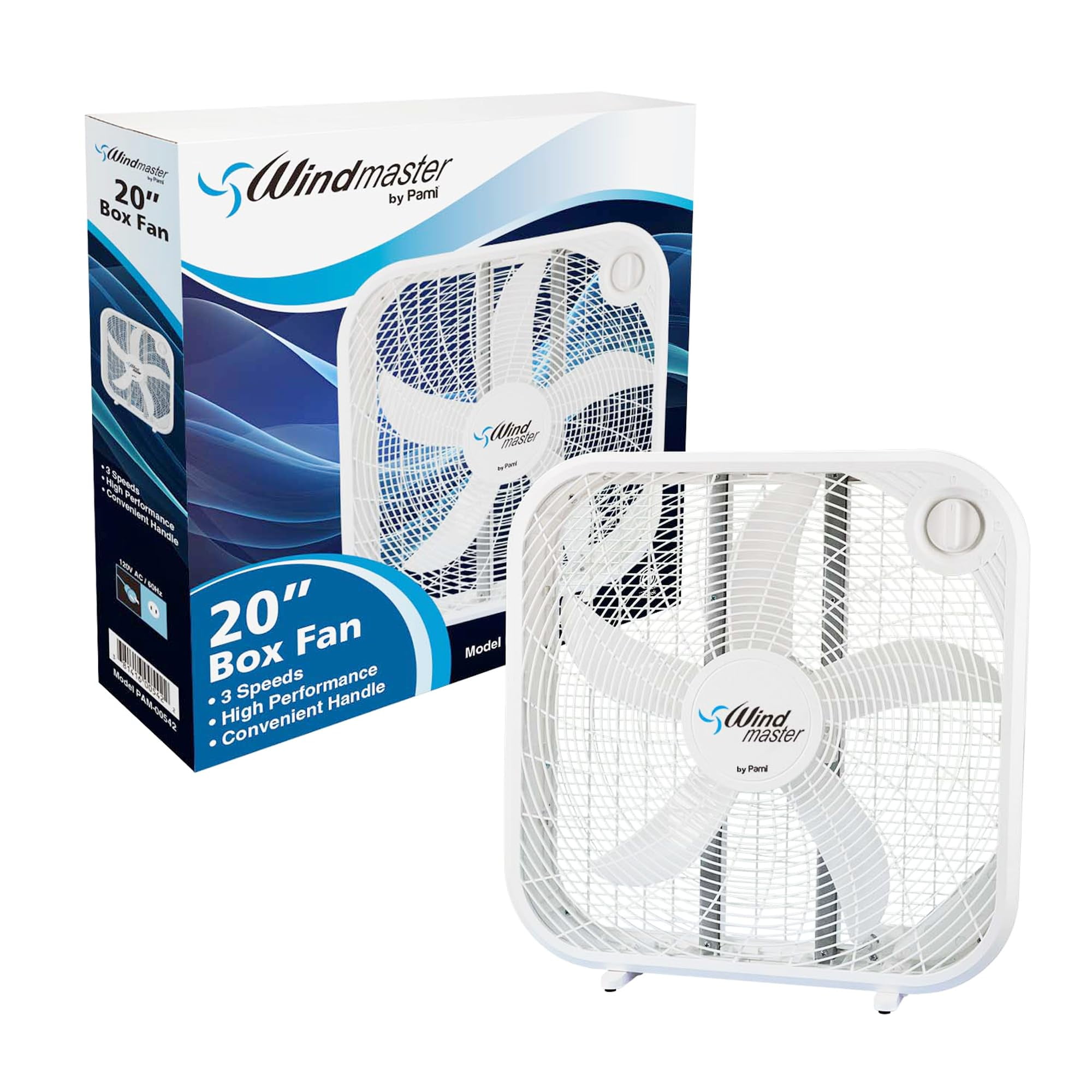 PAMI 20” High-Performance Box Fan - Portable Floor Fan With 3 Speed ...