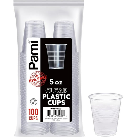 Godance 100 Pack 9 Oz Gold Plastic Cups, Disposable Clear Gold Rim Cups ...