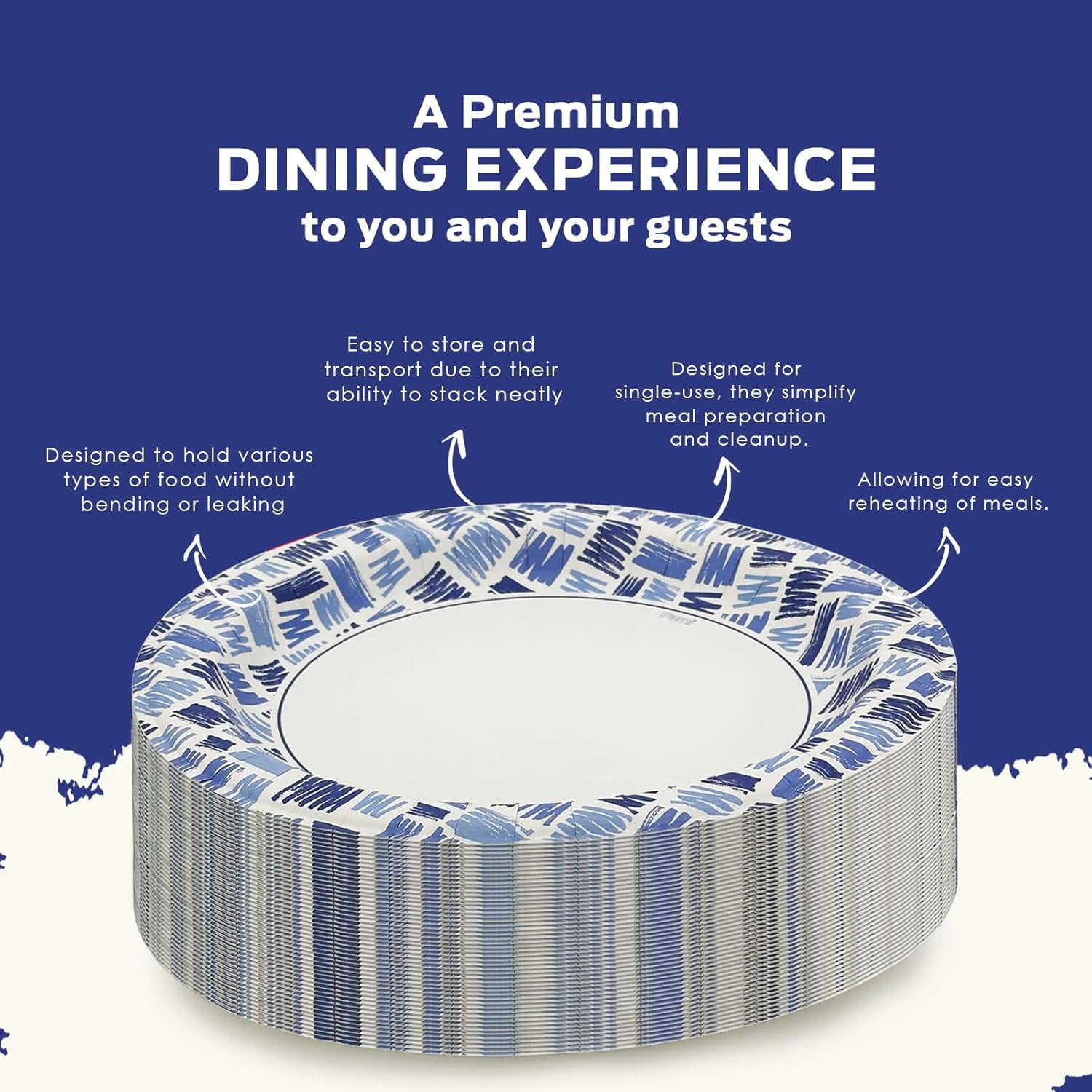 PAMI 7” Heavy Duty Paper Plates Disposable Dinner Plates Party Plates ...