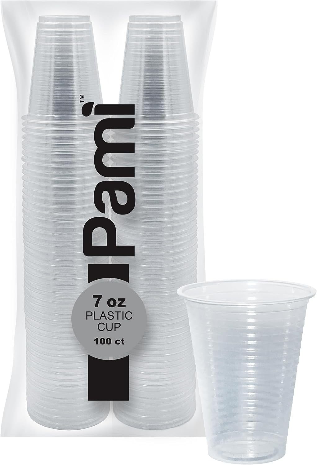 PAMI Disposable Clear Plastic Cups 7 Oz for Party Reusable Food-Safe ...