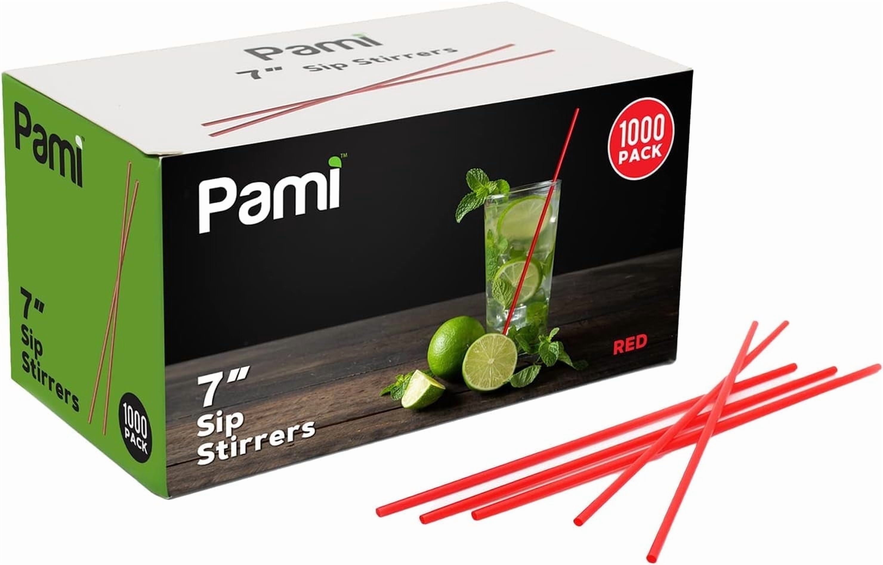 PAMI Coffee Stirrers 1000-Pack 7" Red Disposable Plastic Sticks ...