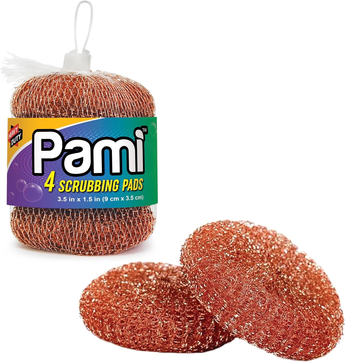 PAMI Heavy Duty Non-Scratch Copper Dish Scrubber Pads, 4 pack Steel ...