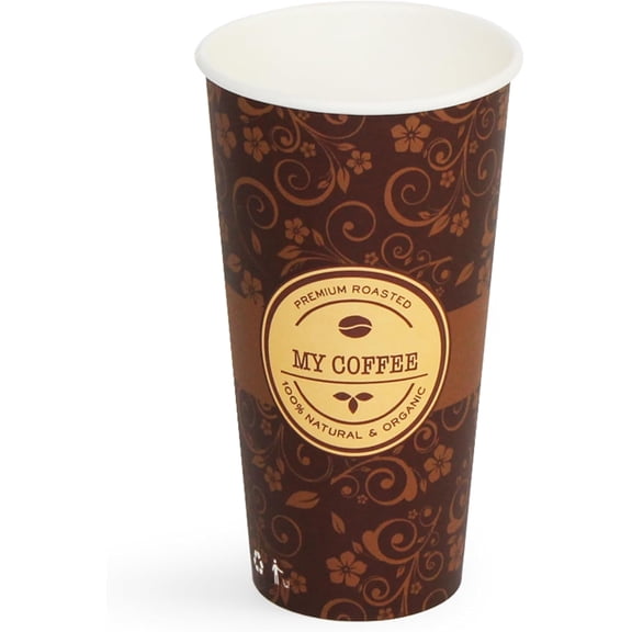 16 oz 100 Pack Coffee Cups with Lids and Sleeves, Hot Paper Coffee Cups ...