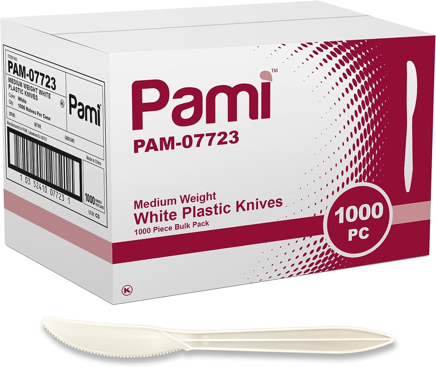 PAMI Plastic Knives Medium Weight Plastic Knife Disposable Cutlery ...