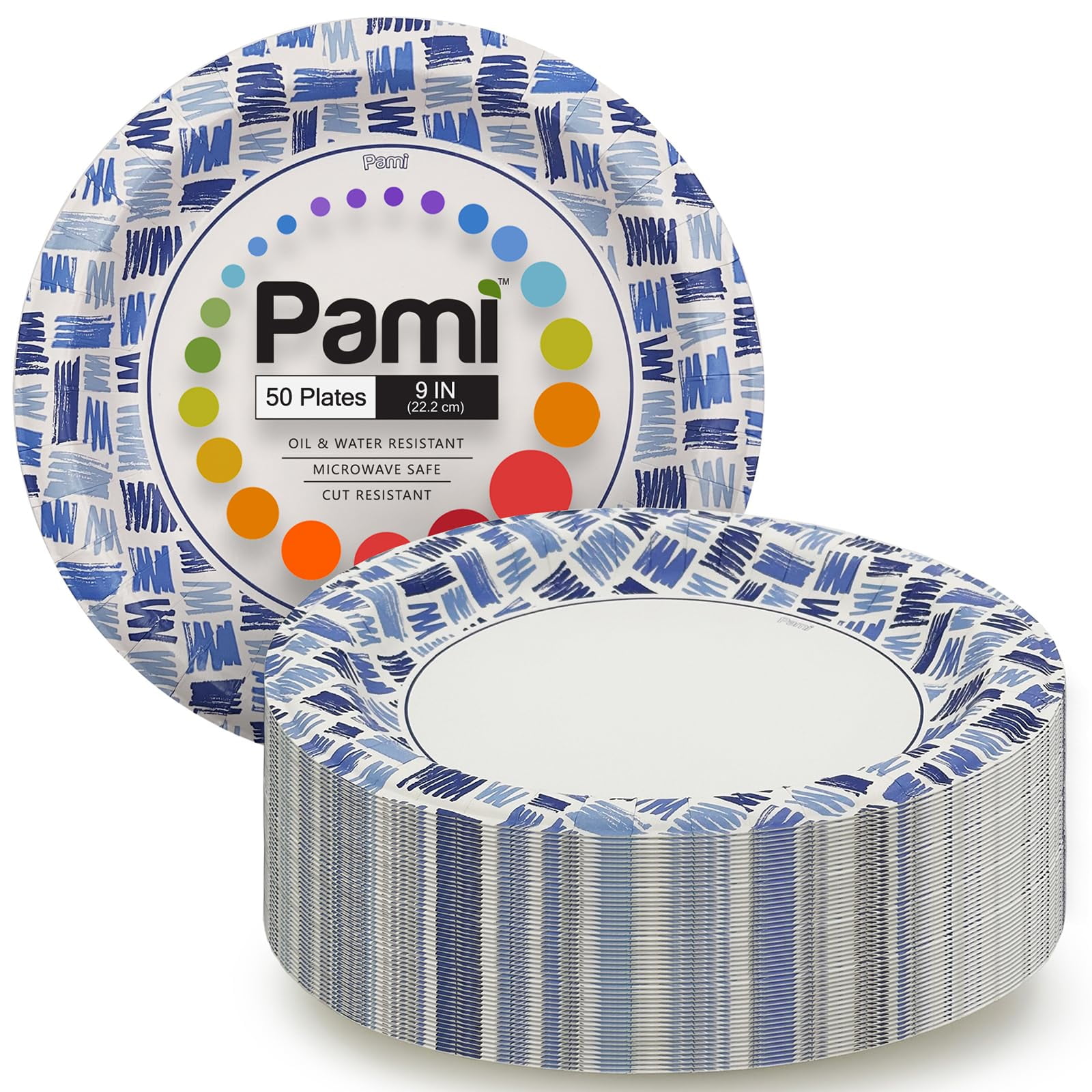PAMI Premium Paper 9 MSF2 Inch Plates [Pack of 50] Heavy-Duty ...