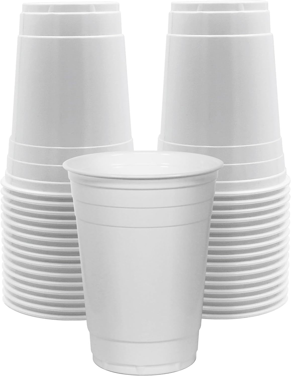 PAMI, Disposable Plastic Cups, 16 oz, White Party Cups 30-Pack ...