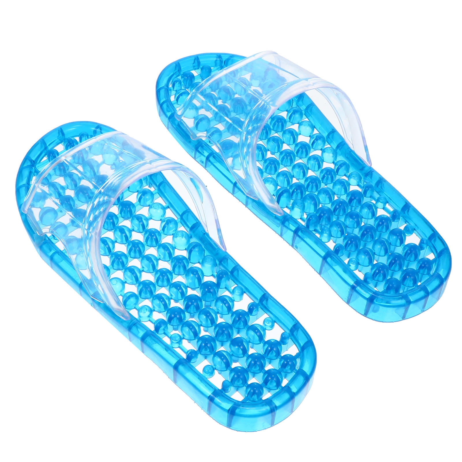 PAMINGONO 1 Pair Blue PVC Slippers for Bathroom with Drain Soles and ...