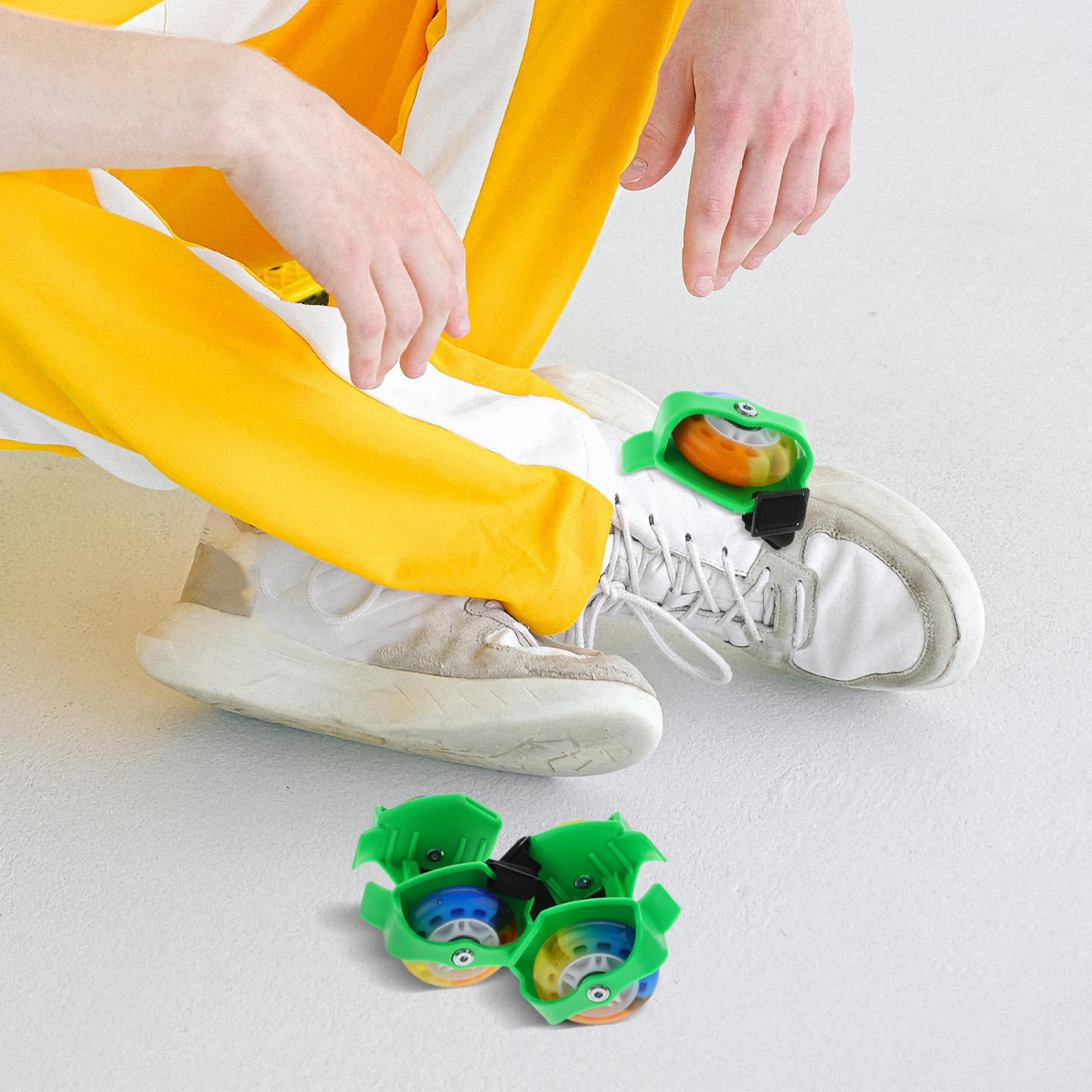 PAMINGONO 1 Pair Green Pu Rubber Roller Skate Shoes for Outdoor Skating ...