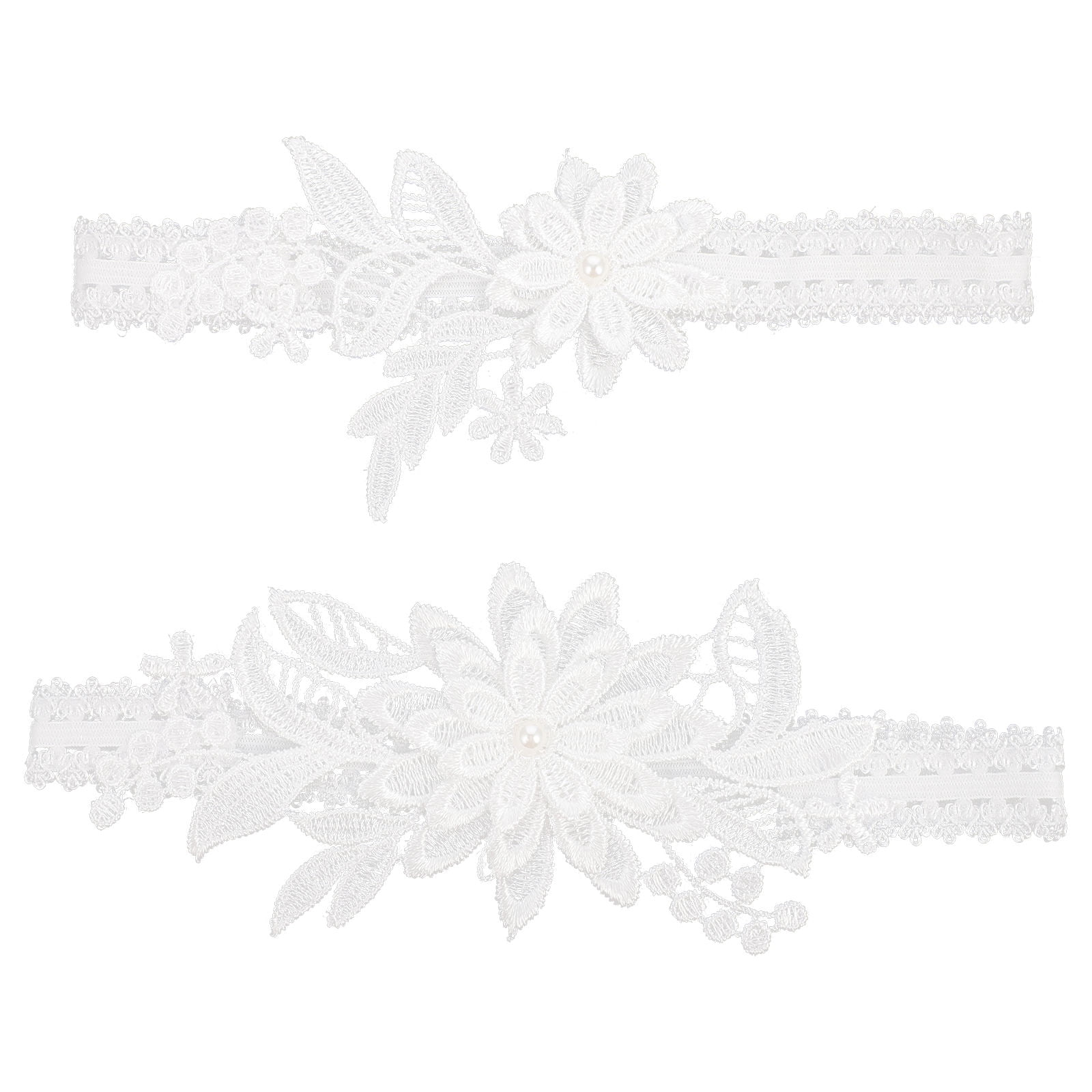 PAMINGONO 1 Pair Lace Leg Bands Bridal Style White Wedding Accessory ...