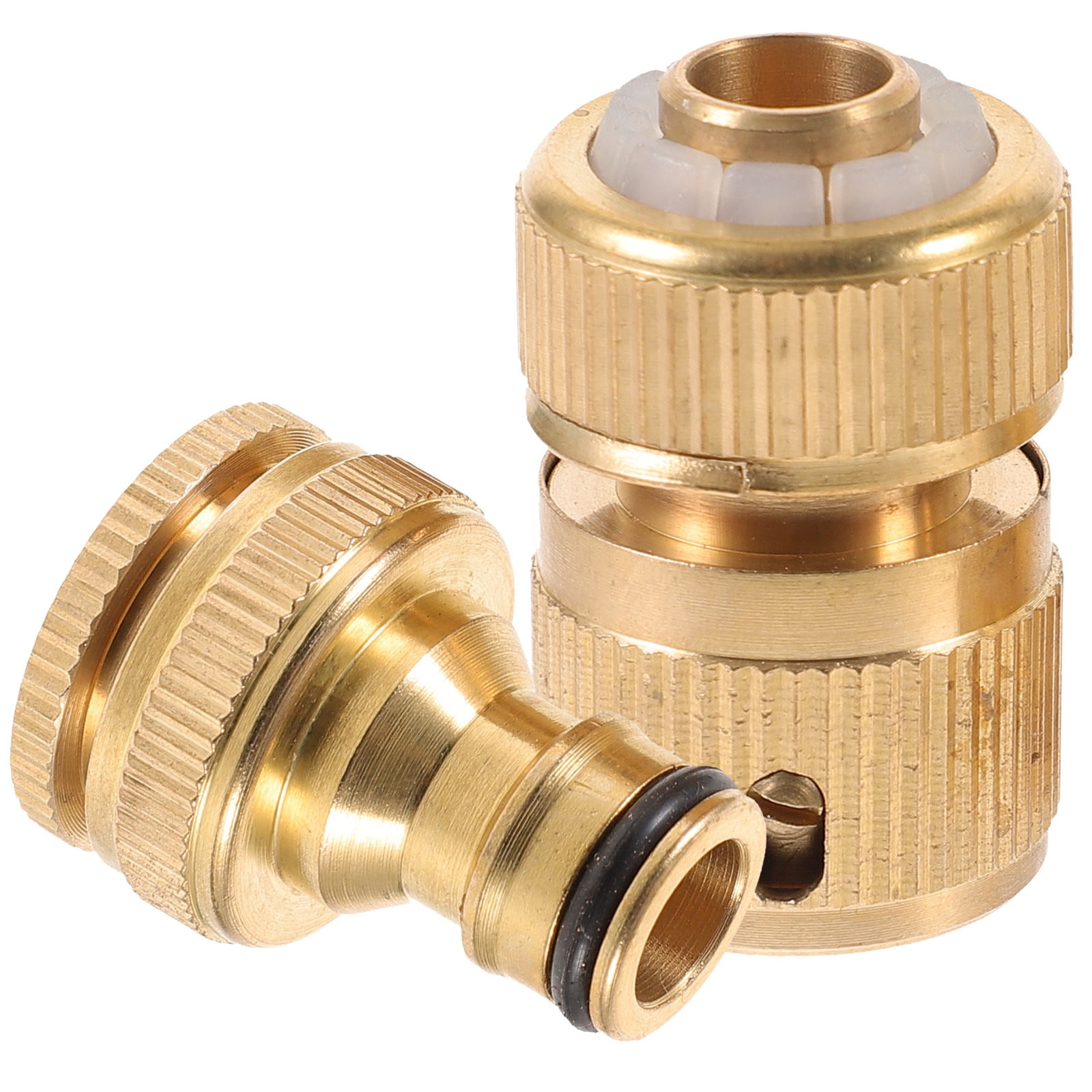 PAMINGONO 1 Pair Quick Connect Hose Fittings in Golden for Garden Hoses ...