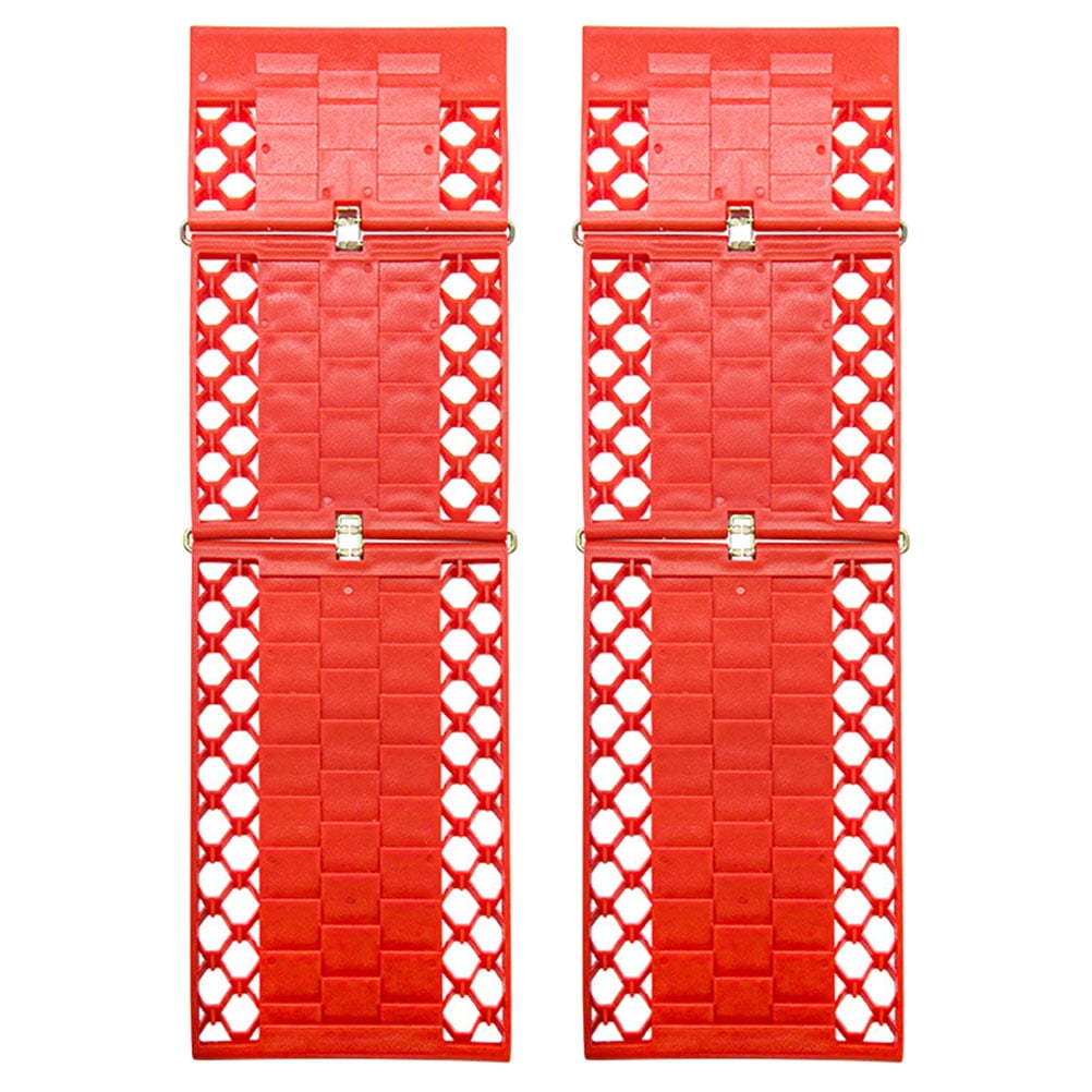 PAMINGONO Car Recovery Mats Red PP Foldable Design Anti-Slip Traction ...