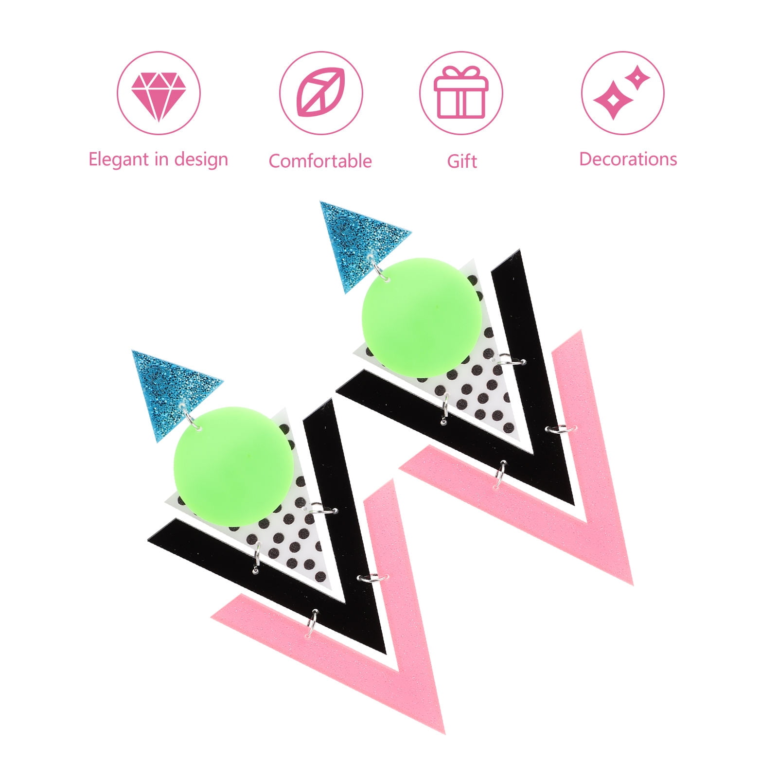 PAMINGONO 1 Pair Theme Earrings Assorted Color Acrylic Material ...