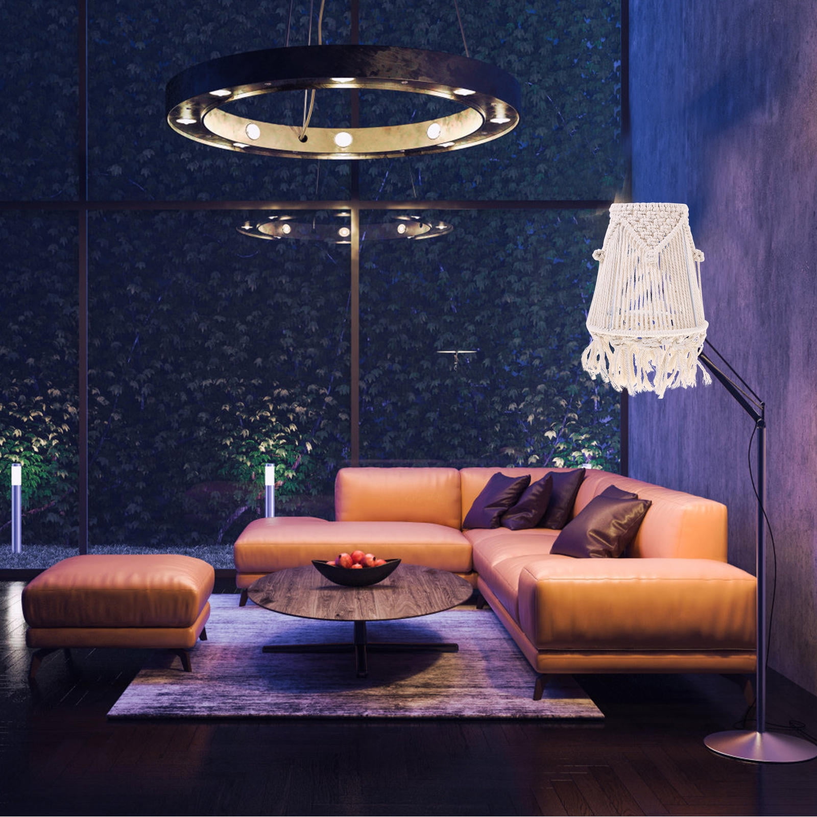 PAMINGONO 1 Pcs Beige Square Cotton Rope Lampshade for Floor Lamp 5 ...