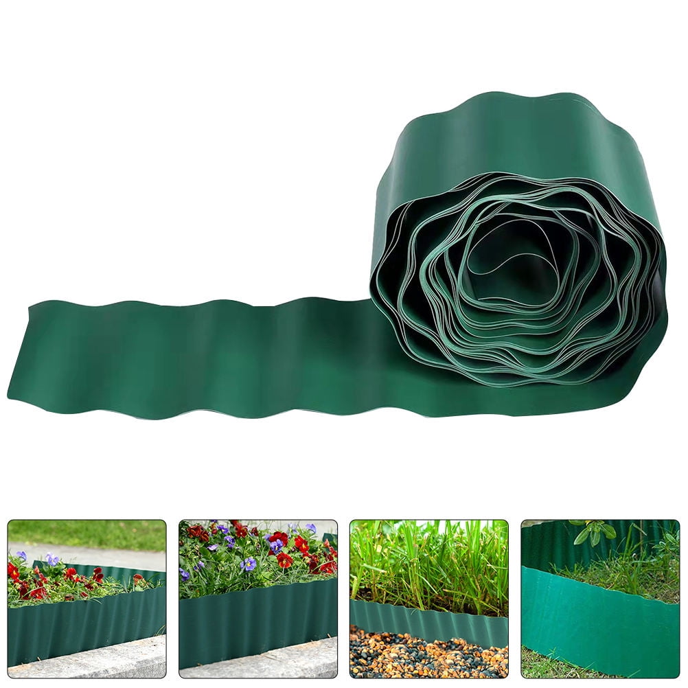 PAMINGONO Decorative Green Plastic Lawn Edging Fence Flexible Landscape ...