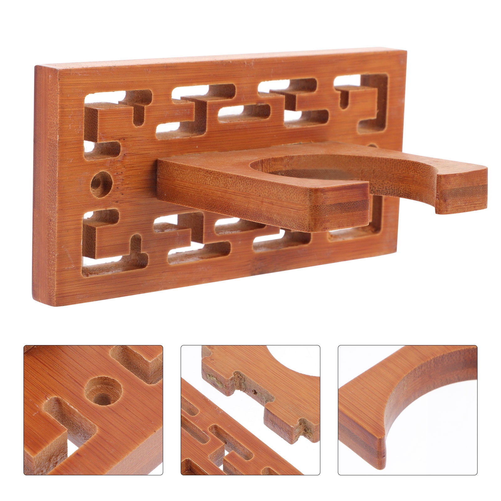 PAMINGONO 1 Set Brown Wood Wall Hook Rectangular Shape for Ukulele and ...