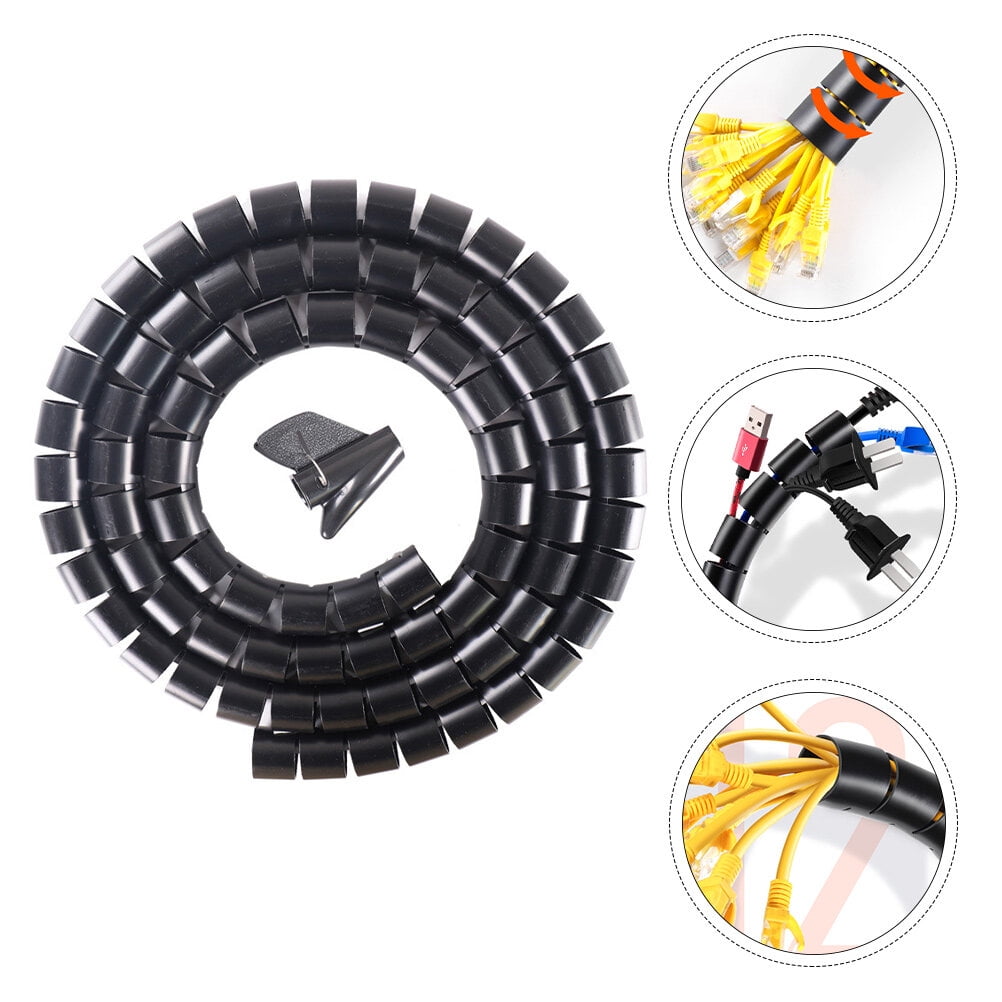 PAMINGONO 1 Set Coiled Cable Wrap Black PE Prevent Children from ...