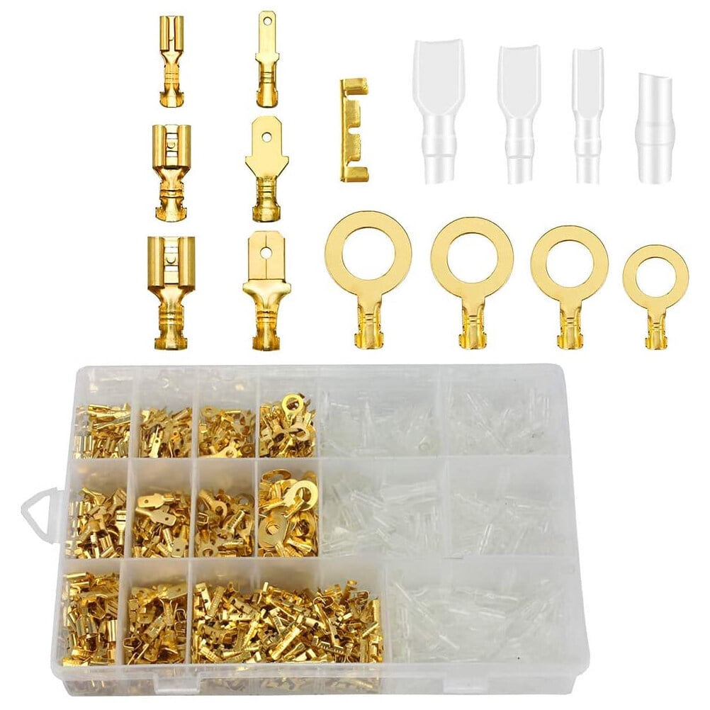 PAMINGONO 1 Set Copper Car Electrical Connectors Kit with Plastic Box ...