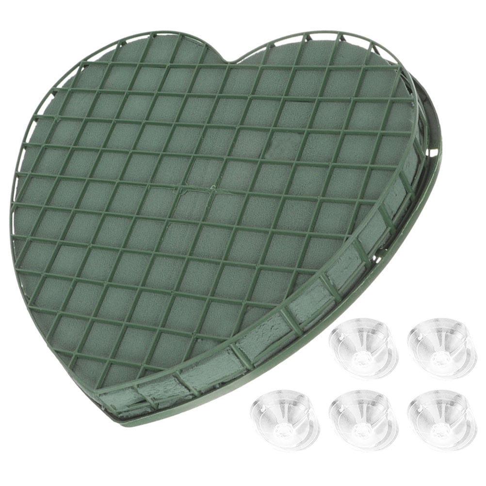 PAMINGONO 1 Set Flower Mud Tray Heart Shaped Floral Foams Cage for ...