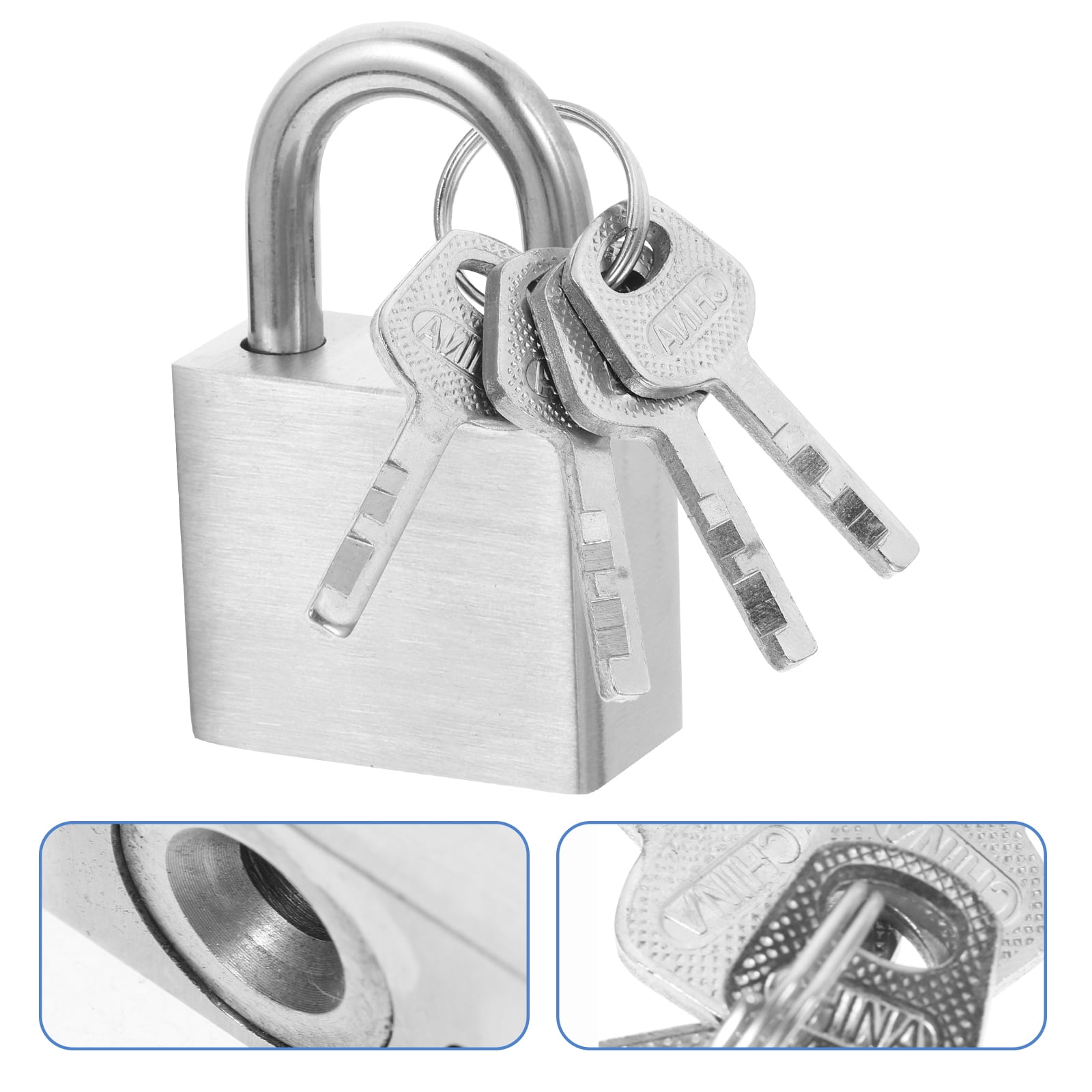 PAMINGONO 1 Set Keyed Padlock for Dockyards 5X3cm Stainless Steel ...