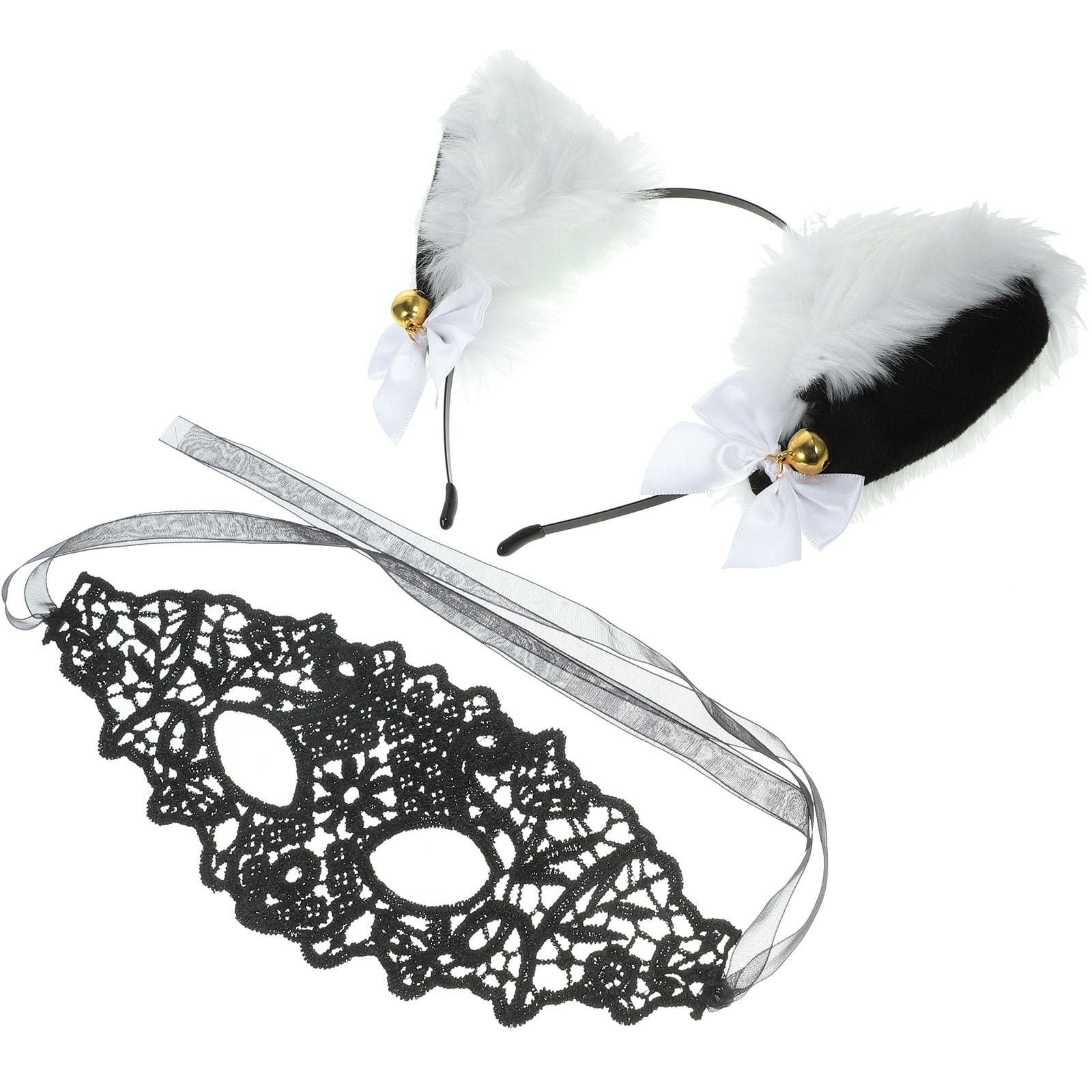 PAMINGONO 1 Set Mask Props Hair Band For Women Black Style For Women ...