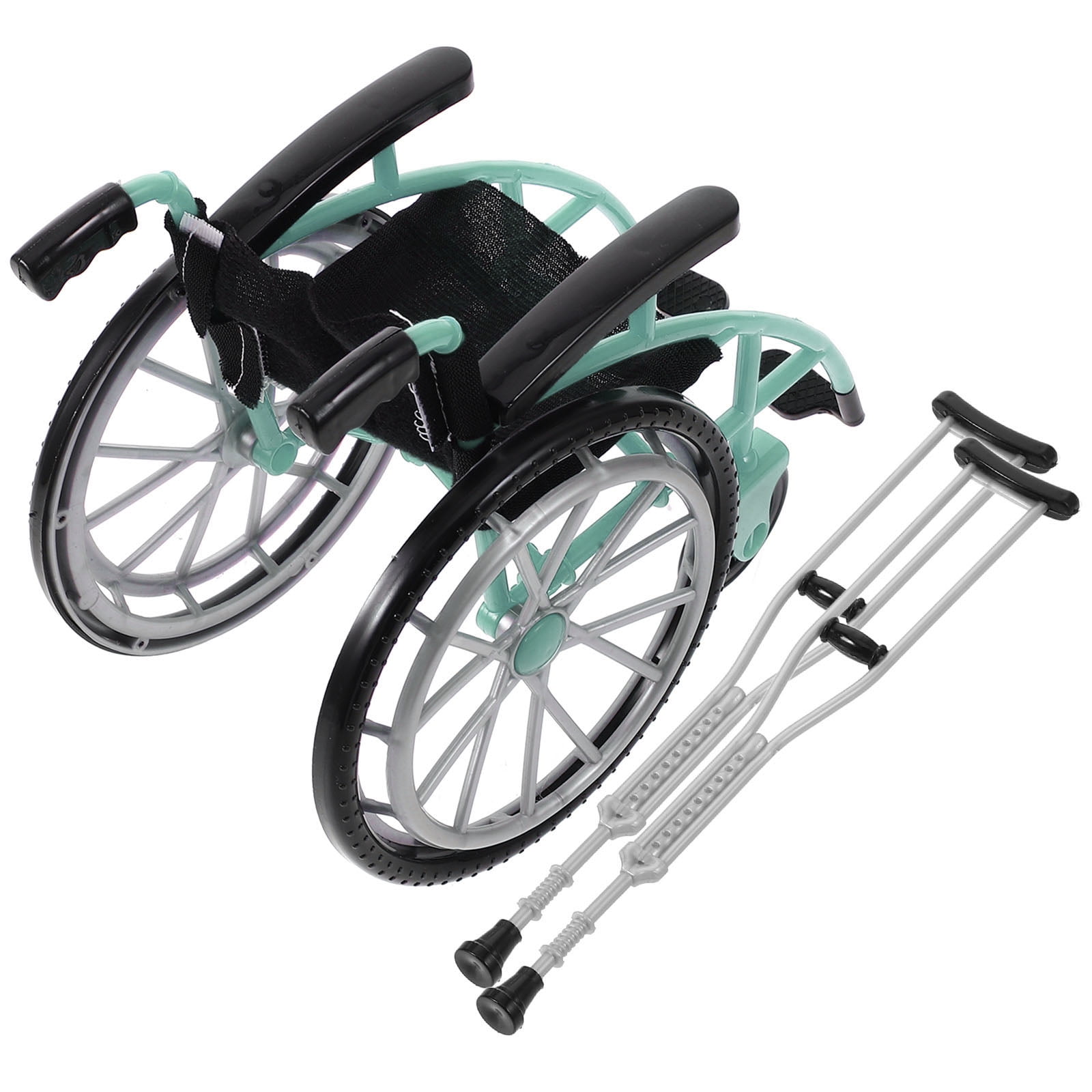 PAMINGONO 1 Set Miniature Folding Wheelchair And Decorative Mini Crutch ...