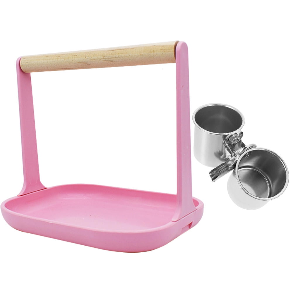 PAMINGONO 1 Set Pink Plastic Bird Perch for Pet Birds Indoor Use Parrot ...