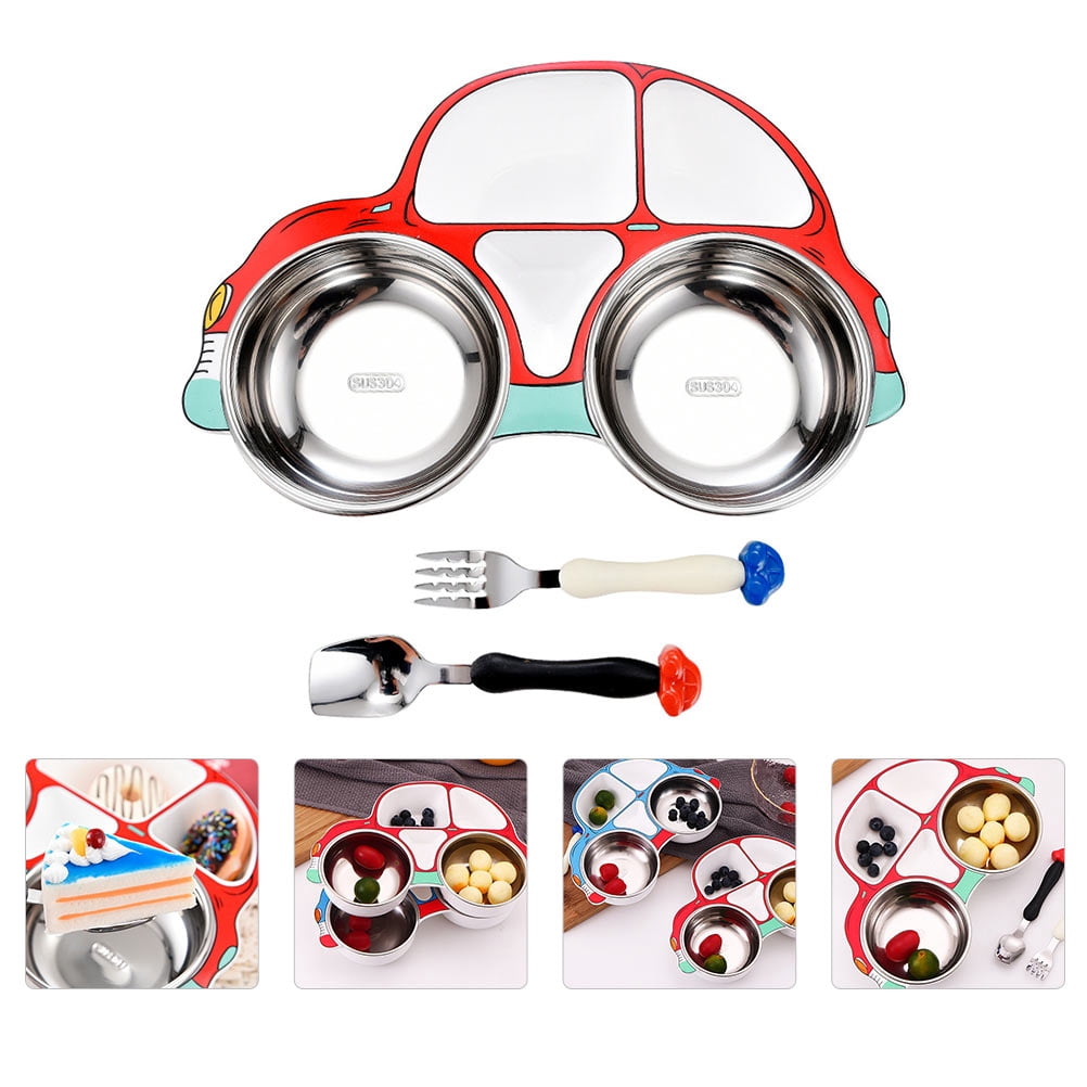 PAMINGONO 1 Set Stainless Steel PP Cartoon Car Shaped Food Container ...