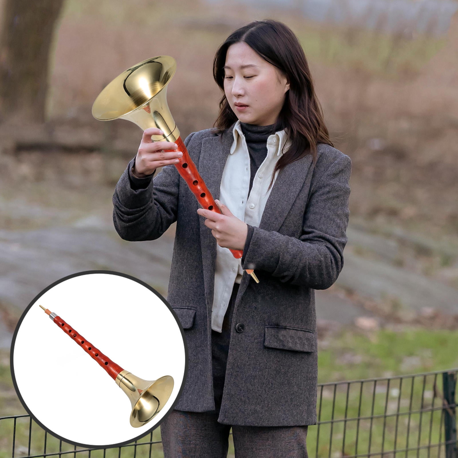 PAMINGONO 1 Set Suona Wood Wind Instrument for Beginners Red 11.0x3.3in ...