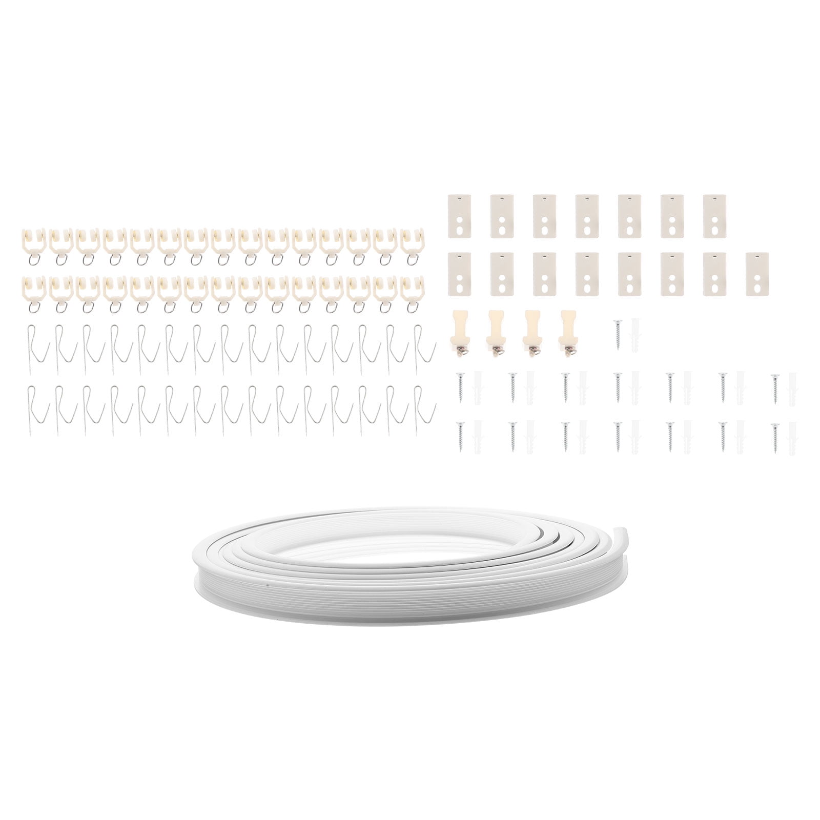 PAMINGONO 1 Set White PVC Straight Bendable Curtain Track for Bay ...