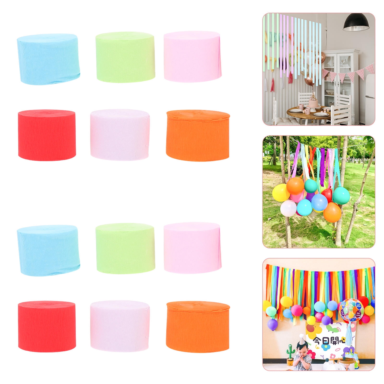 PAMINGONO Crepe Paper Streamers Paper Bright Color 1 Set - Walmart.com