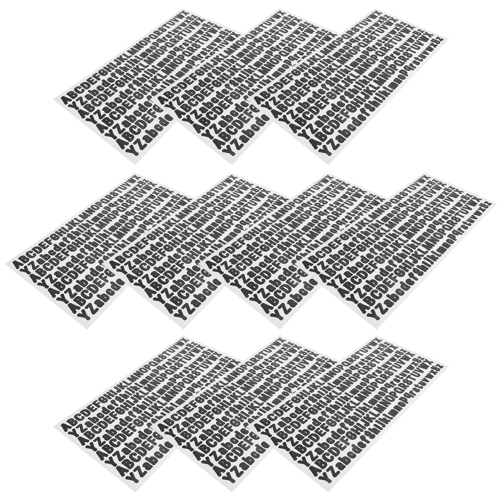 PAMINGONO 10 Sheets Alphabet Stickers for Bulletin Letters Decals Black ...