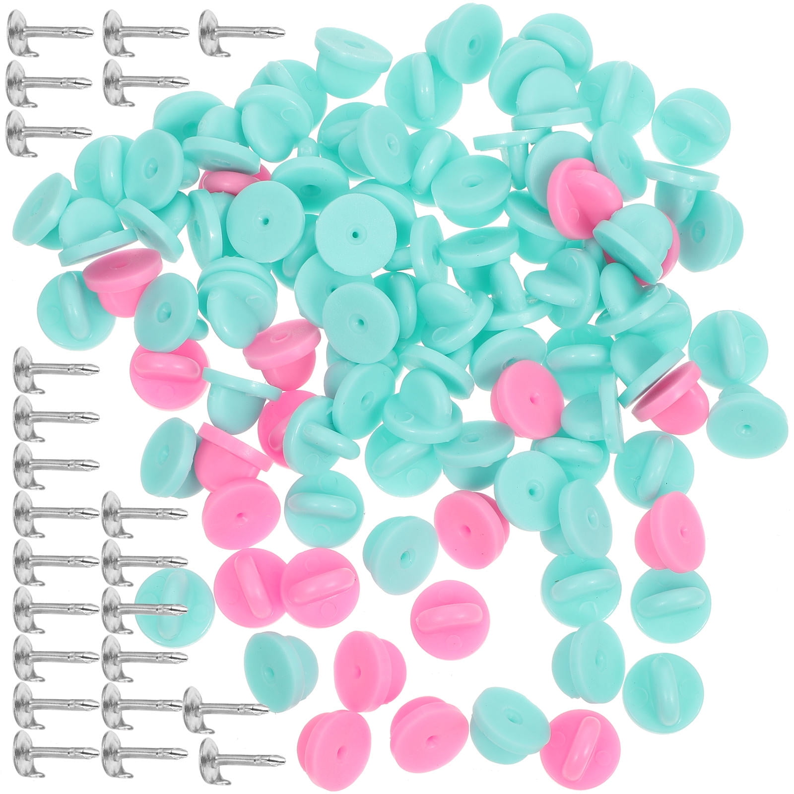 PAMINGONO 100Pcs Backings Pin Cap Keepers for Badge Making Materials in ...