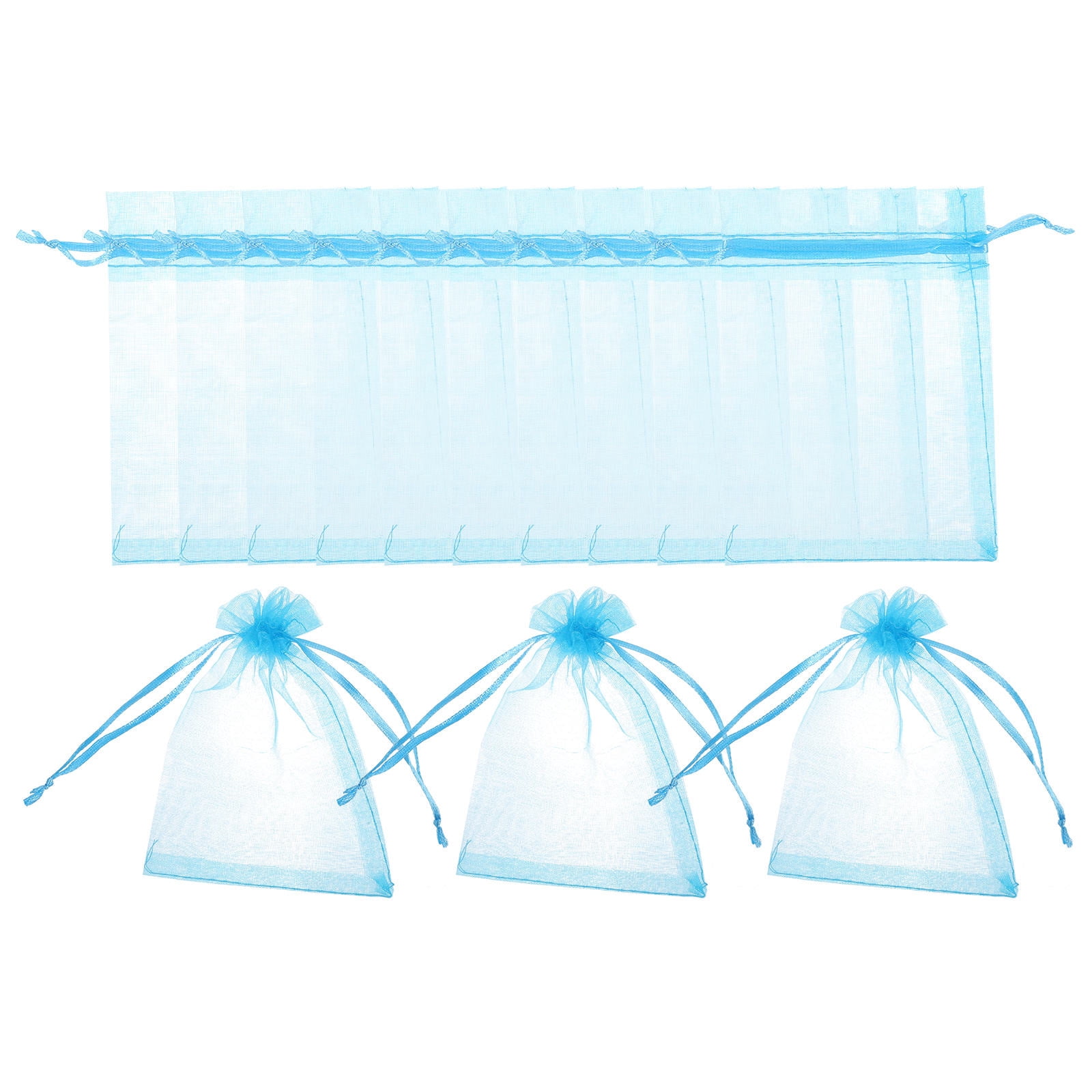PAMINGONO 100Pcs Blue Small Drawstring Bags for Wedding Party Favors ...