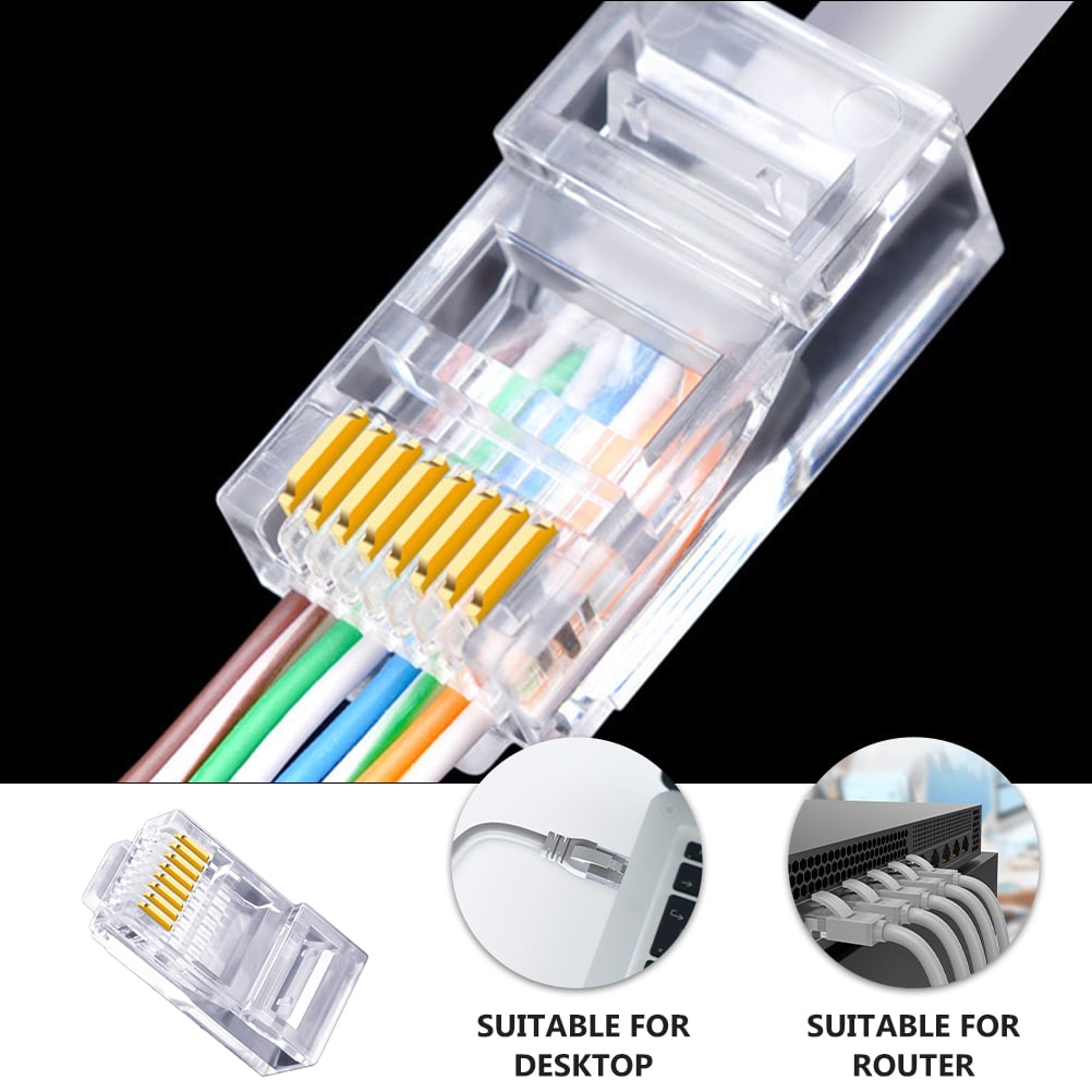 PAMINGONO 100Pcs Network Plug for Standard Cable Ethernet Cable End ...