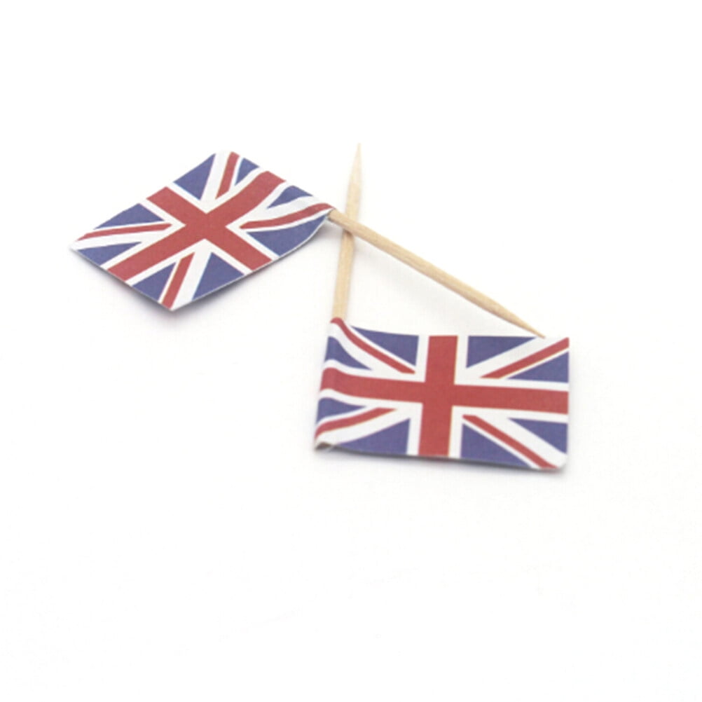 PAMINGONO 100Pcs Wooden Flag Toothpicks for Bakers and Party Organizers ...