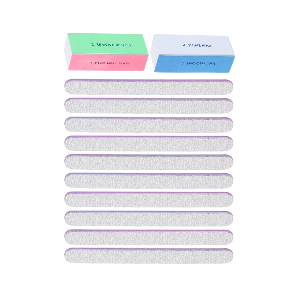 PAMINGONO 10Pack Double Sided Nail Files Board Rectangular 3.5x1.5x0 ...