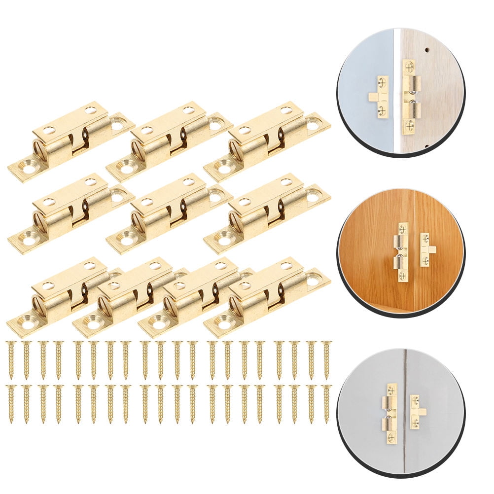 PAMINGONO 10Pcs Furniture Ball Catches Golden Brass Cabinet Latch Door ...