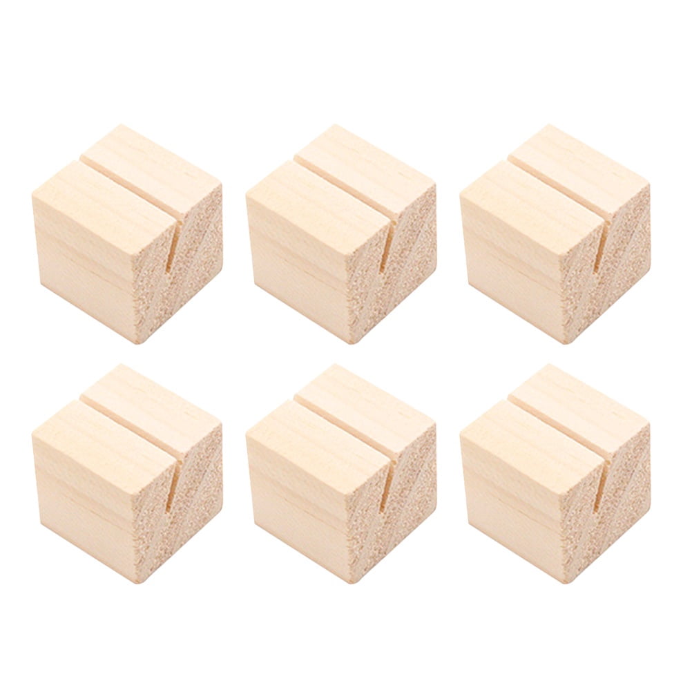 PAMINGONO 10Pcs Photo Holder Base Square Wood Flat Base Design for ...
