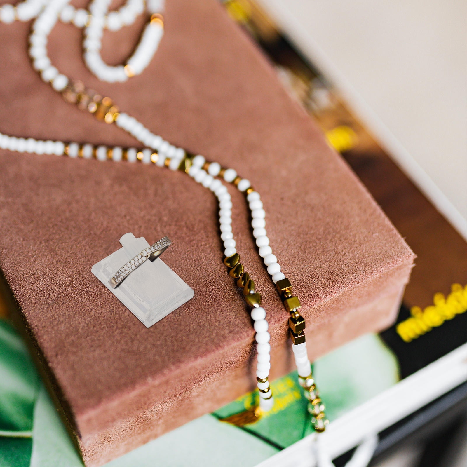 PAMINGONO 10Pcs Premium Design Transparent White Acrylic Single Ring ...