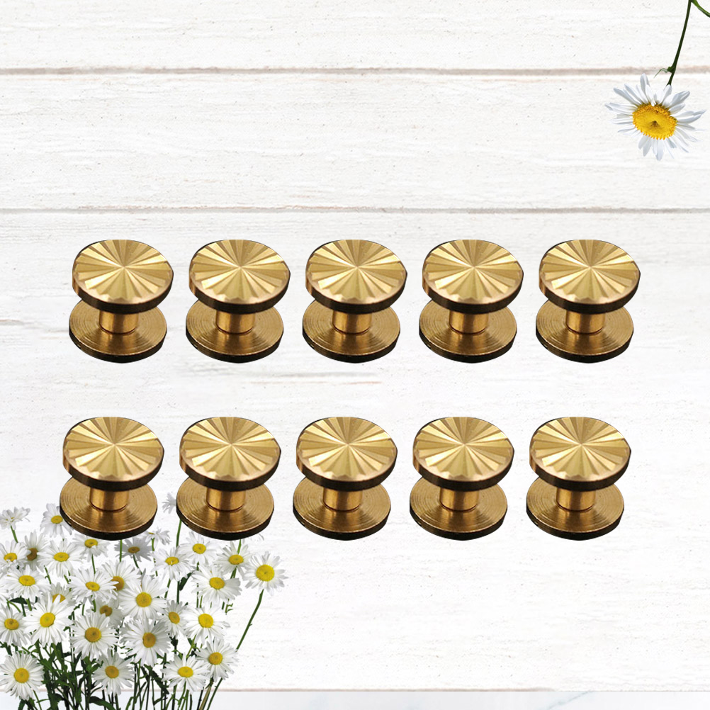 PAMINGONO Golden Brass Rivets 10pcs by for Book Nails and Bag Assembly ...