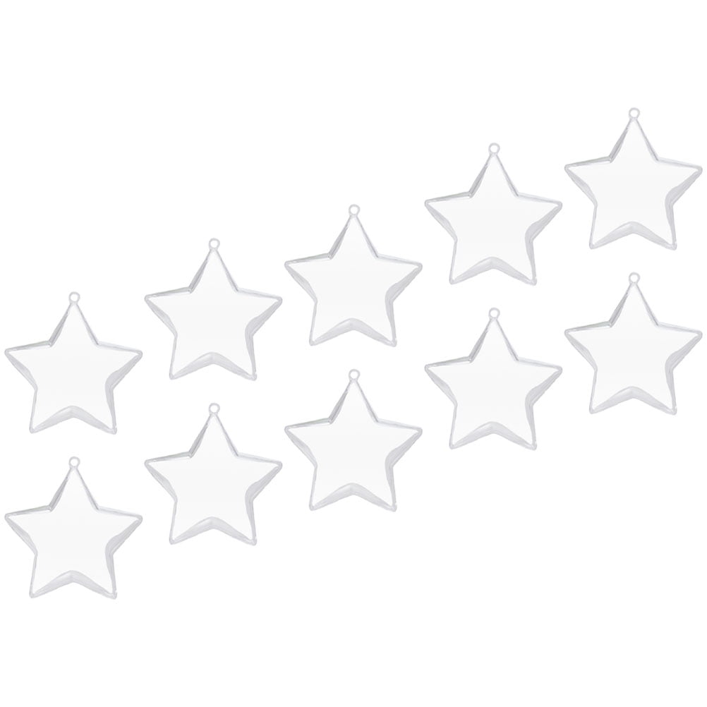 PAMINGONO 10Pcs Fillable Star Baubles for Crafting Plastic Hanging ...