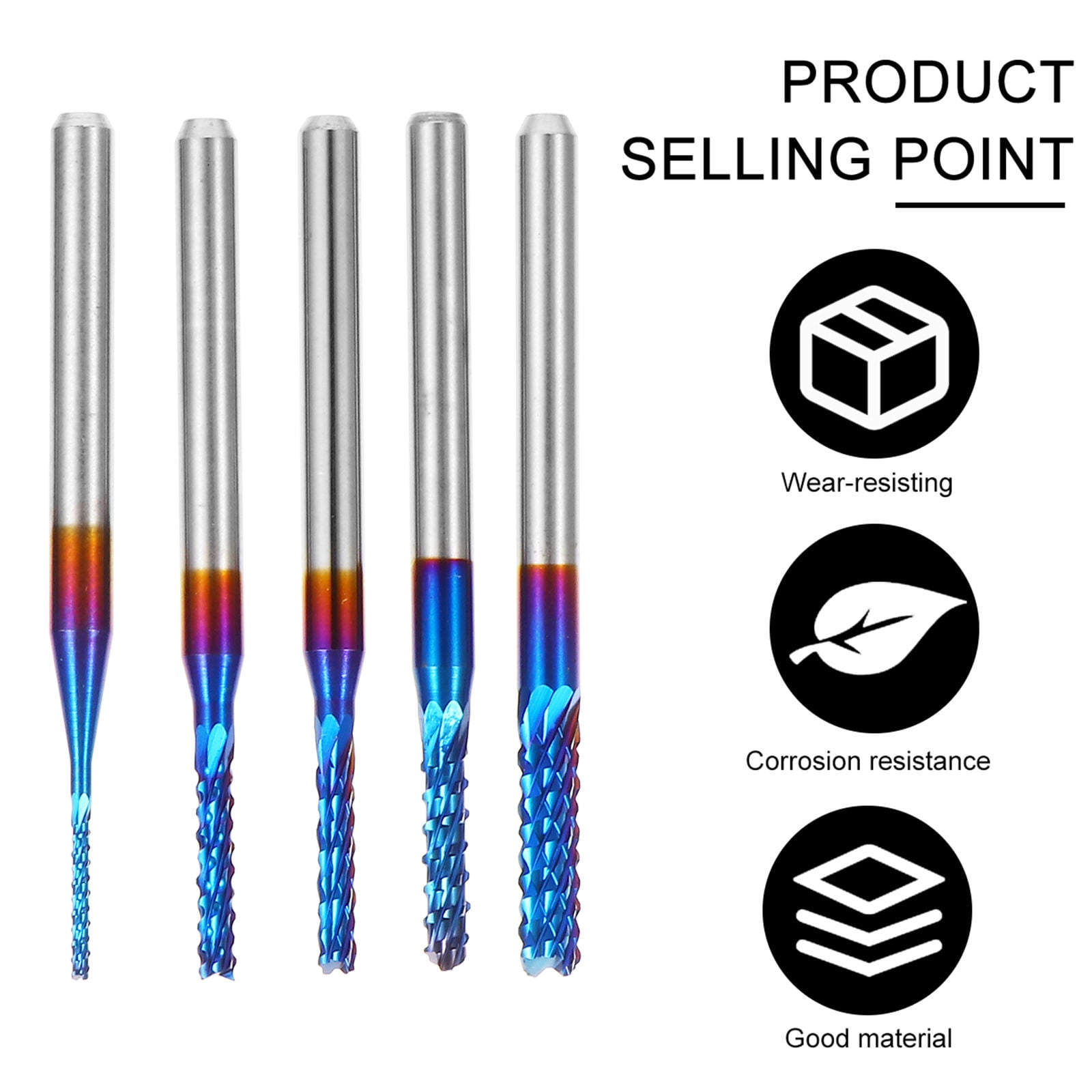 PAMINGONO 10Pcs Tungsten Steel Cnc Router Bits Corn Shape Design For ...