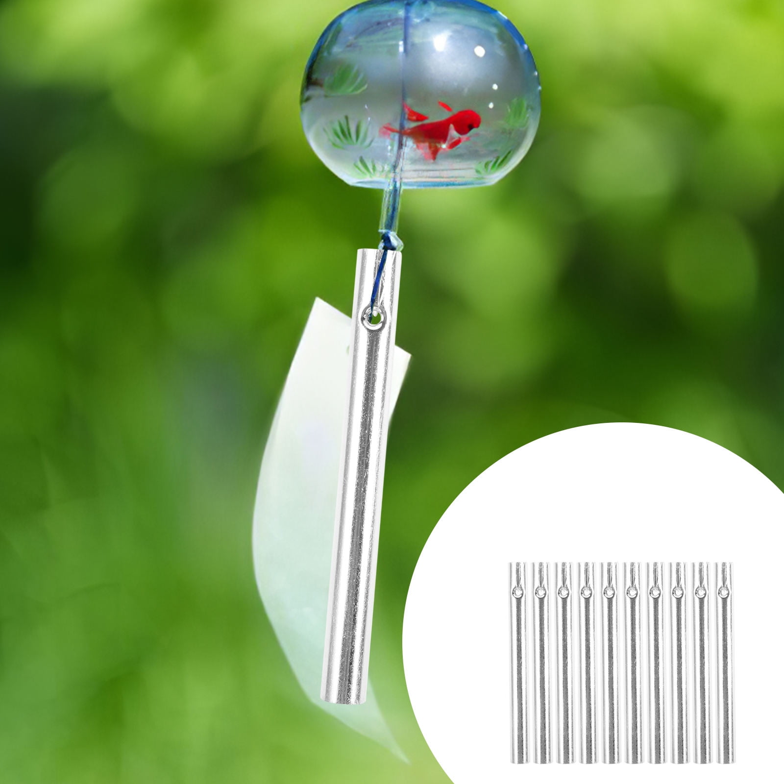PAMINGONO Aluminum Wind Chime Tubes Silver DIY Use for Garden Patio ...