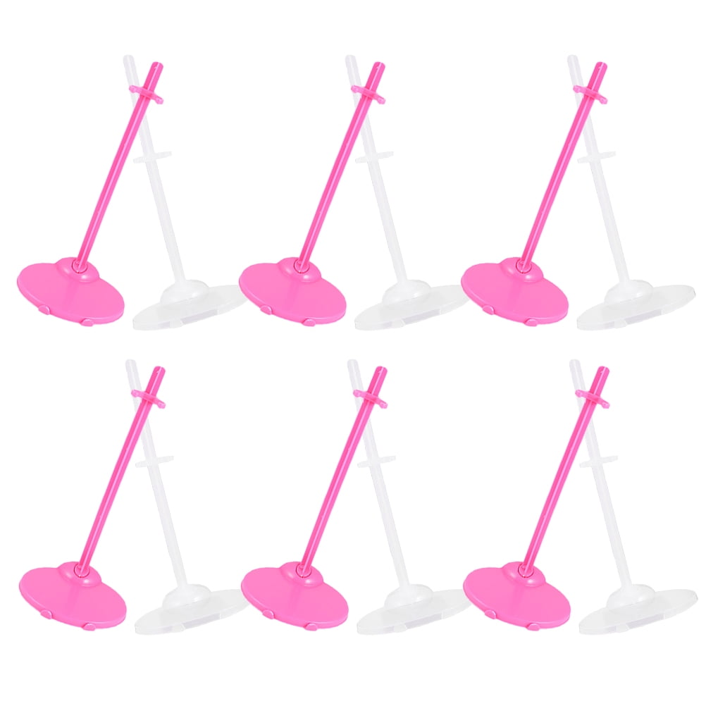 PAMINGONO 12Pcs Doll Display Stand Brackets Transparent Plastic Wide ...