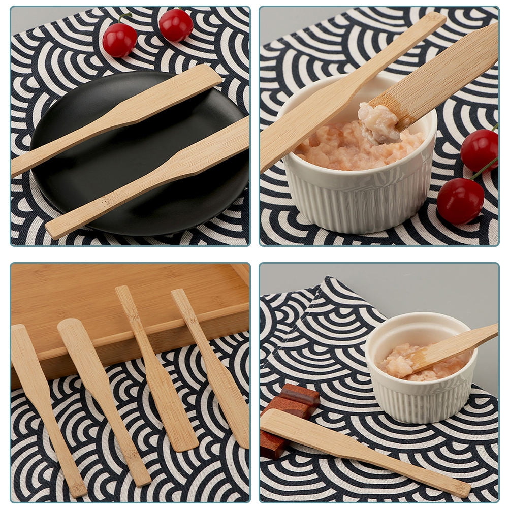 PAMINGONO Kitchen Utensil Dumpling Wonton Stuffing Spoon Bamboo 12 Pcs ...