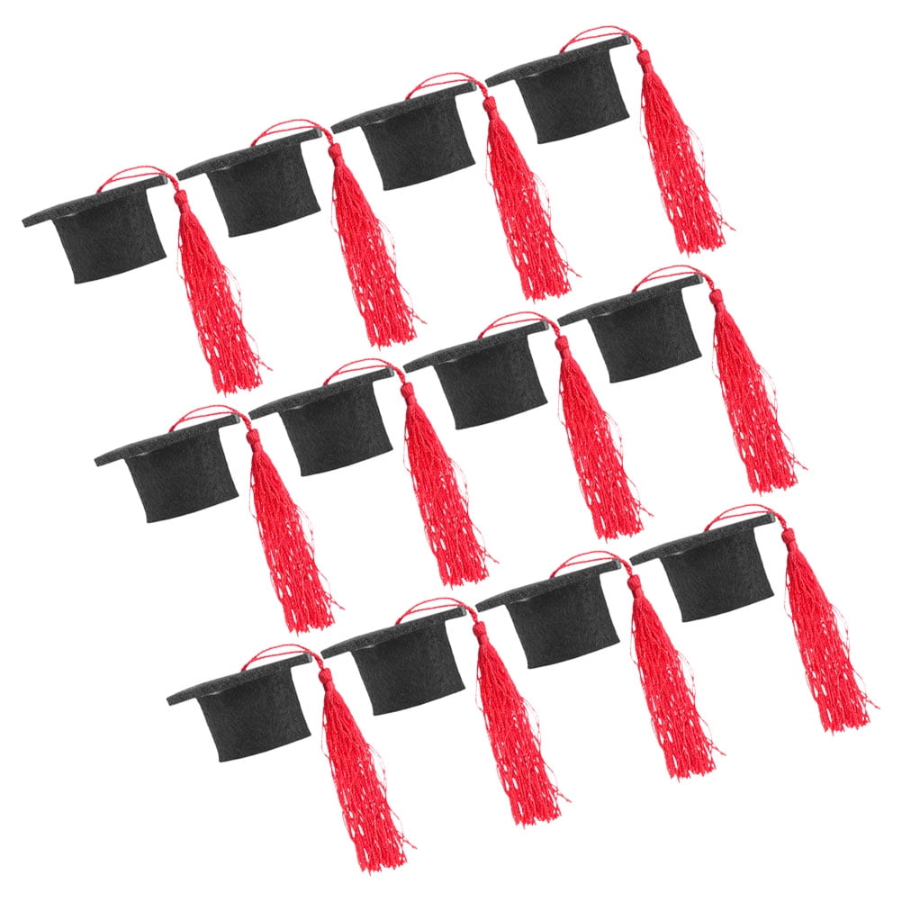 PAMINGONO Grad Cap Toppers Graduation Cap Bottle Toppers Red Nonwovens ...